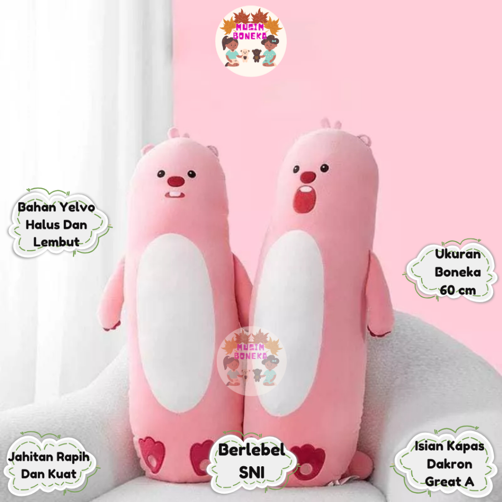 Jual Boneka Guling Loopy Lucu dan Imut ukuran 60cm hadiah ulang tahun ...