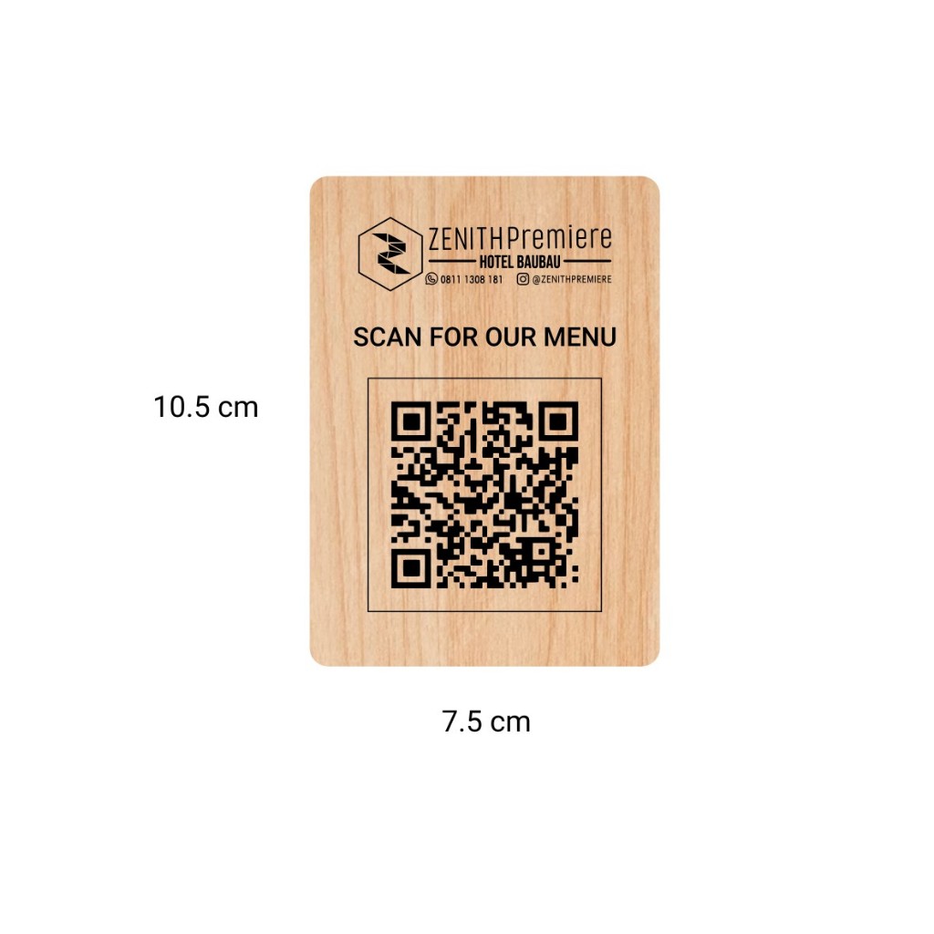 Jual Papan QR Code Custom dari Kayu Pinus 10.5 x 7,5 cm x 4 mm | Shopee ...