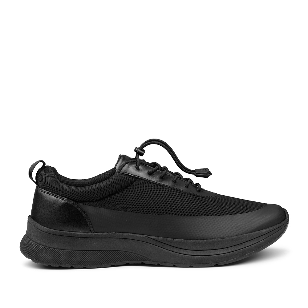 Jual Prabu - Sepatu Kulit Sneakers Pria Riki Black Hitam | Shopee Indonesia
