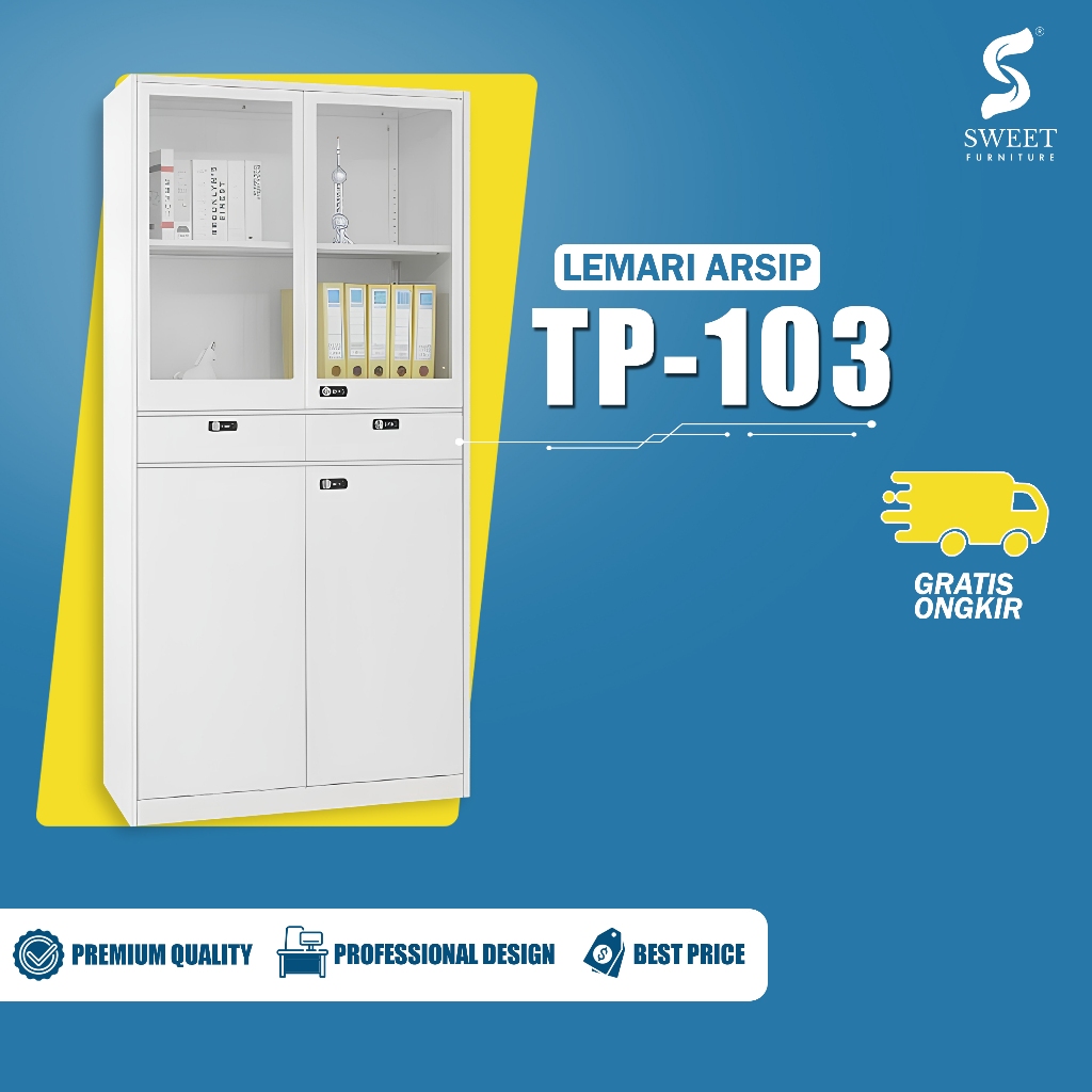 Jual Sweet - Lemari Arsip File Office Lemari Kantor Besi dengan Kaca ...