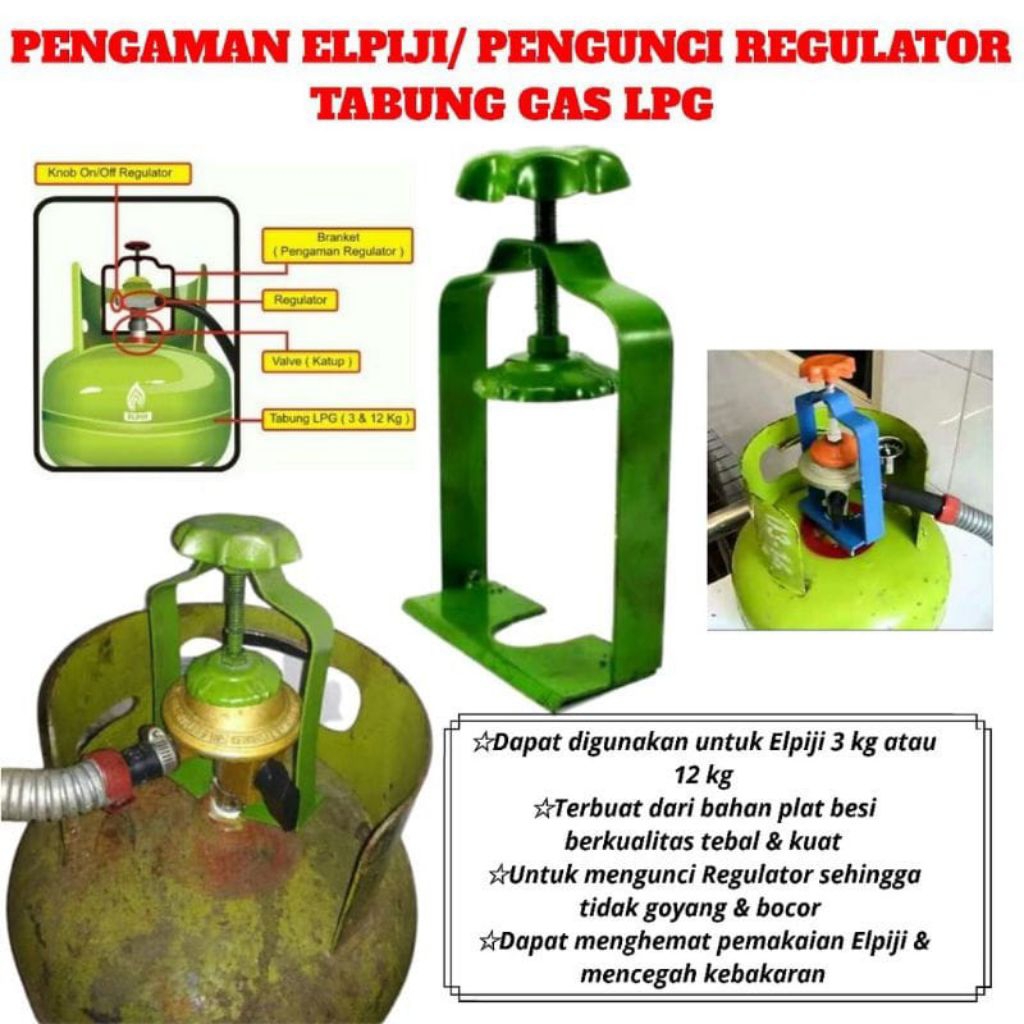 Jual Alat Pengaman Regulator Tabung Gas 3KG/12KG - Penjepit Regulator ...