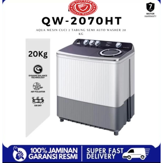 Jual MESIN CUCI 20 KG 2 DUA TABUNG AQUA QW-2070-HT MANUAL 2070 HT ...