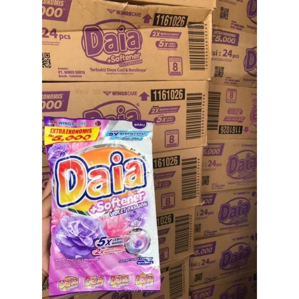 Jual DAIA + Softener Detergen 5000 1Dus isi 24 Pcs | Shopee Indonesia