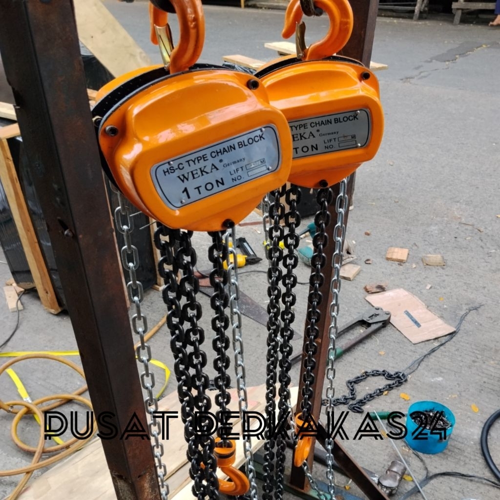 Jual Chain Blok Takel Weka 1 Ton x 3 5 6 10 12 15 Meter Katrol Kerekan ...