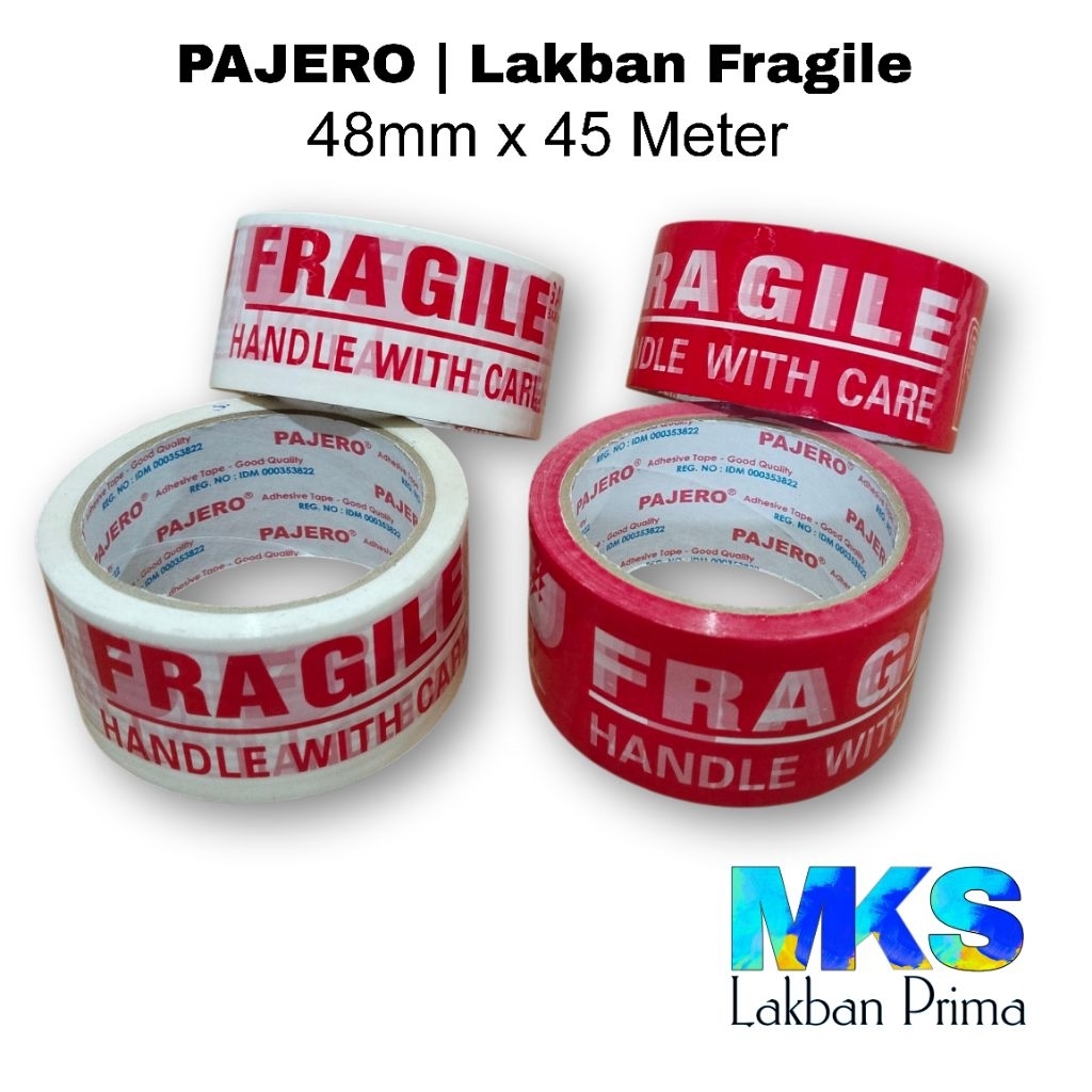 Jual PAJERO | Isolasi Fragile Merah & Putih 48mm x 45 Meter | Lakban ...
