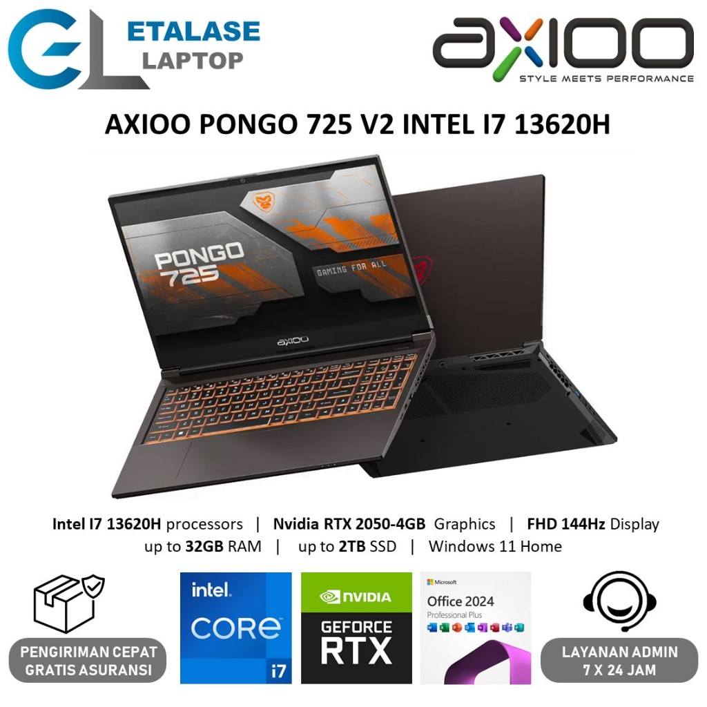 Jual Axioo Pongo 725 V2 Intel Core i7 13620H RAM 32GB 2TB SSD RTX 2050 ...