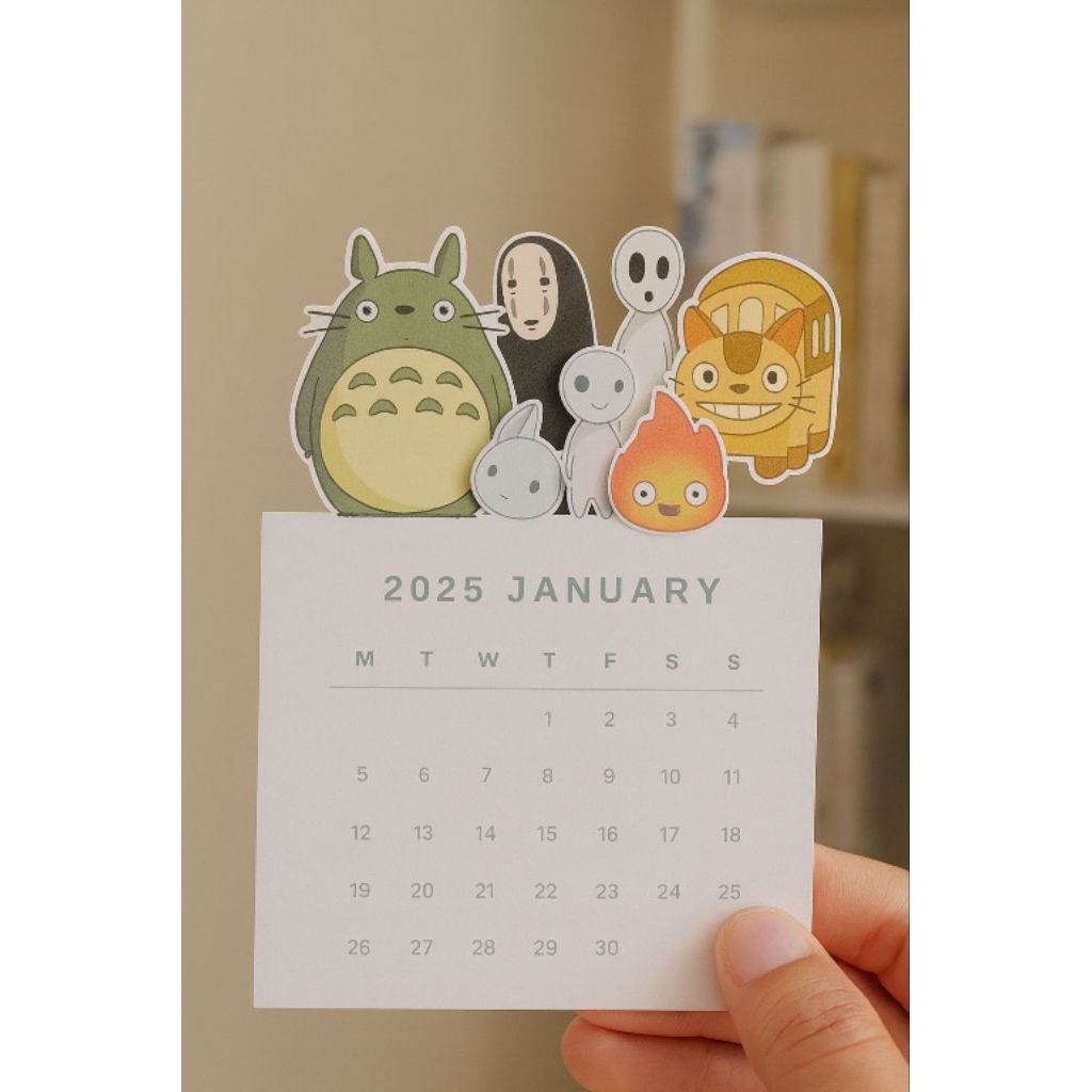 Jual Calender Desk Ghibli Calender Karakter Anime Calender Duduk ...