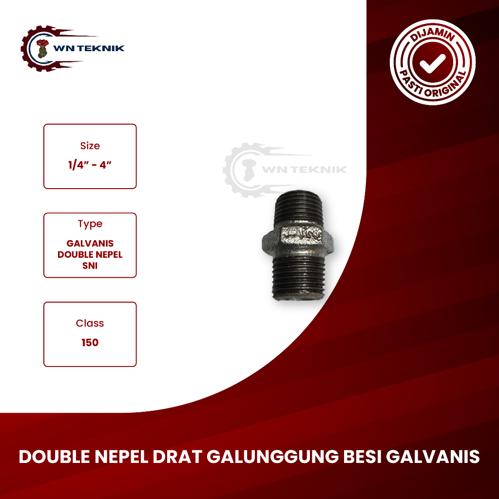 Jual DOUBLE NEPEL BESI GALVANIS GALUNGGUNG 2" - 4" INCH DRAT | Shopee ...