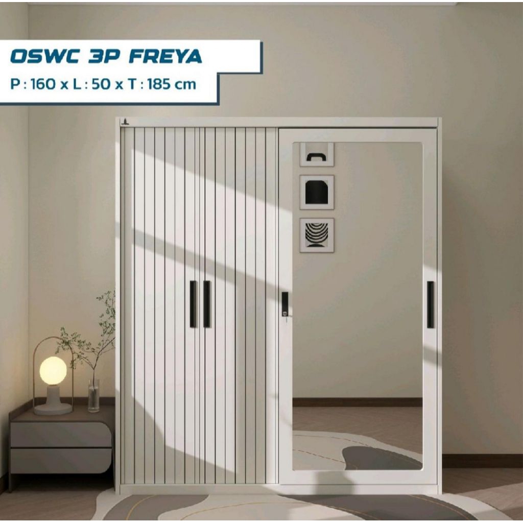 Jual Lemari Pakaian Full Besi Jumbo Pintu Ayun Sliding OLYMSTEEL OSWC ...