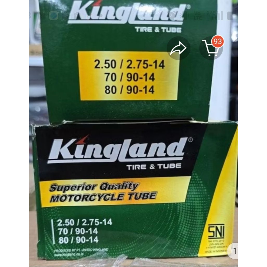 Jual Ban dalam Kingland ukuran 2.50/2.75-14 adalah ban dalam untuk ...