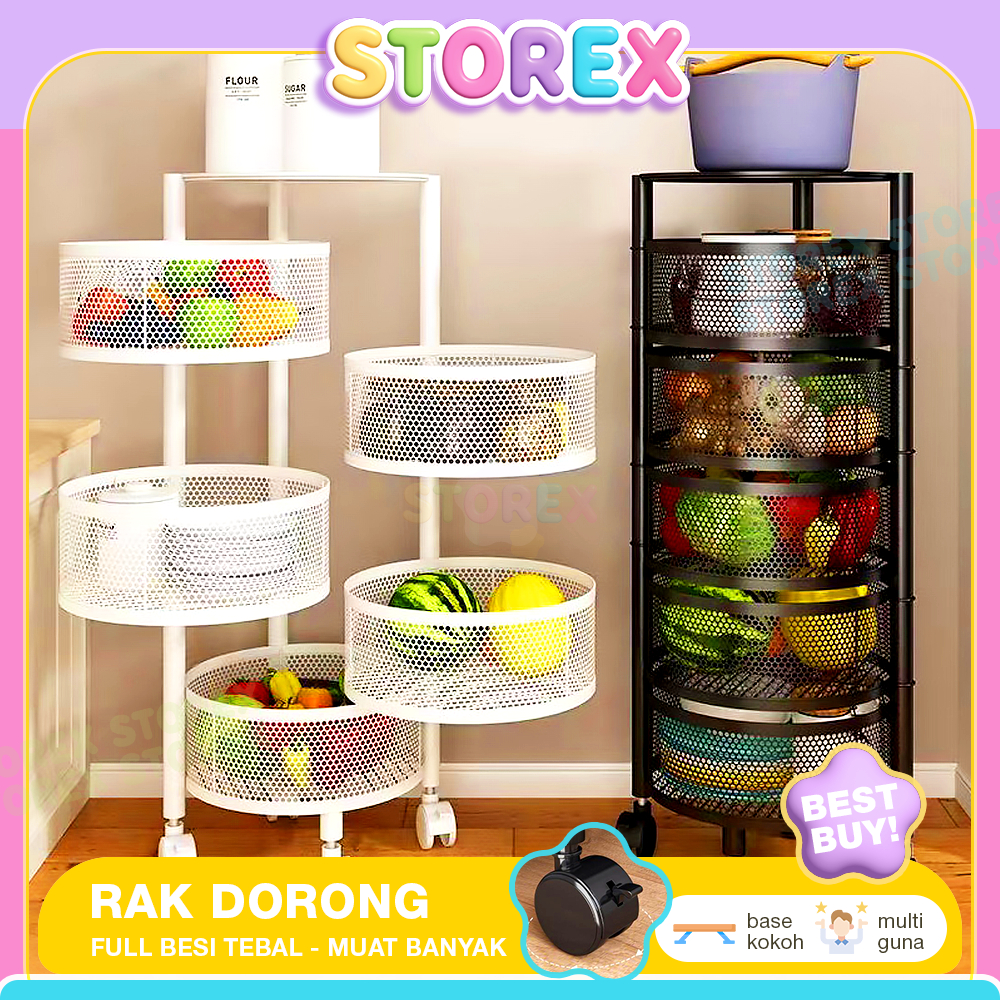 Jual Storex Rak Susun Dapur Serbaguna 5 Tingkat Model Bulat Rak Troli ...