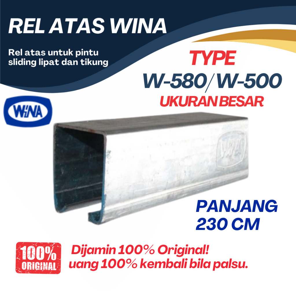 Jual Rel Atas WINA W580 / W500 Panjang 230 CM Pintu Garasi Lipat ...