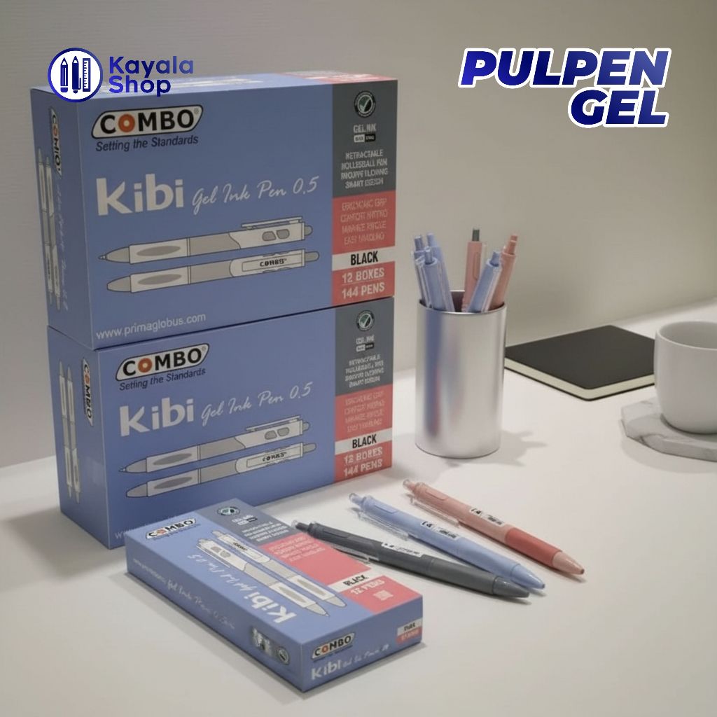 Jual Pulpen Gel Ink COMBO KIBI Pen 0.5mm Retractable - Pulpen Cetek ...