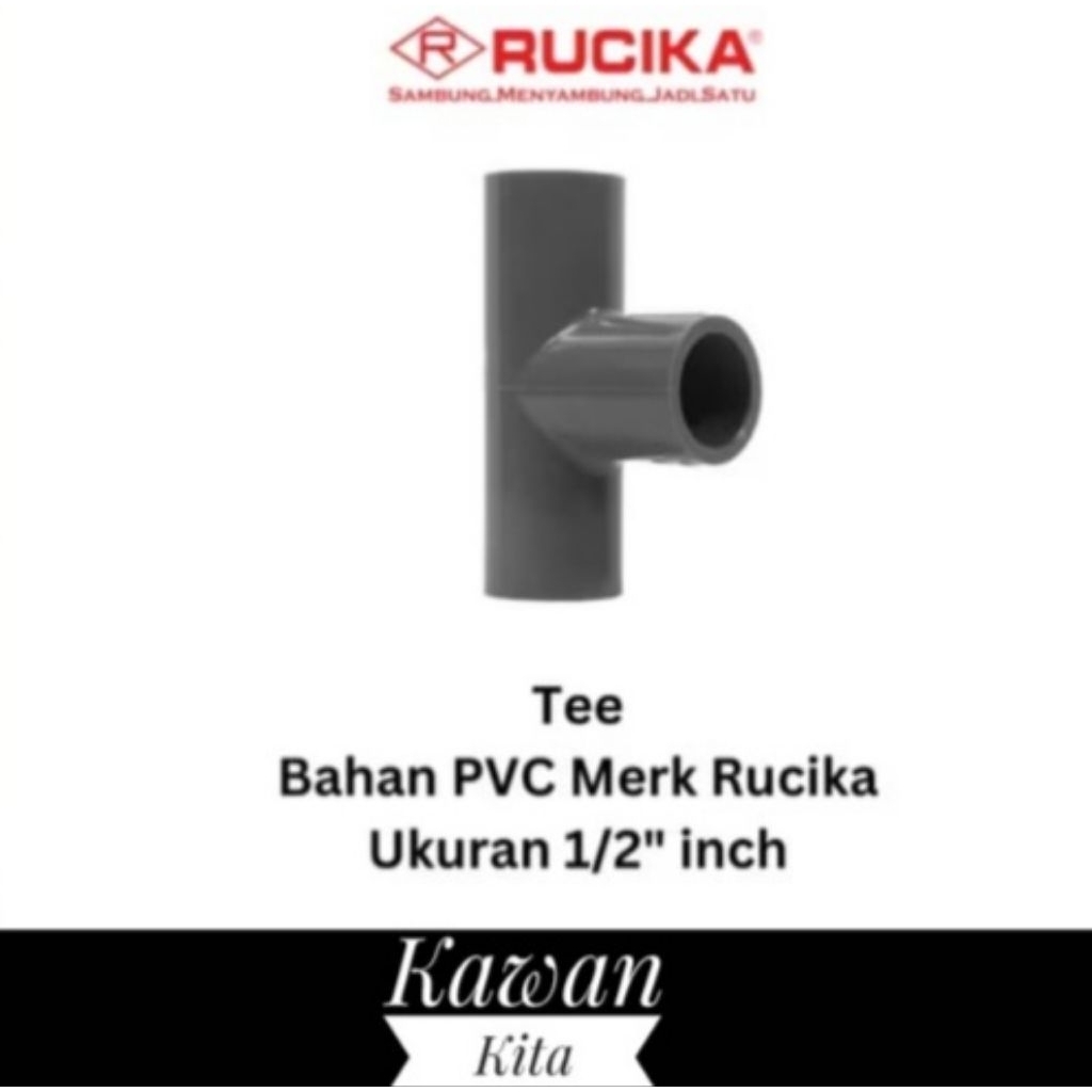 Jual Tee 1/2" Inch PVC Rucika AW Abu-Abu JIS | Shopee Indonesia