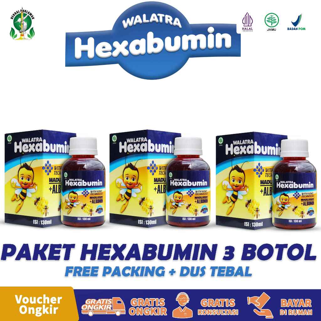 Jual Herbal Pahlawan - Paket 3 Botol Walatra Hexabumin Original ...