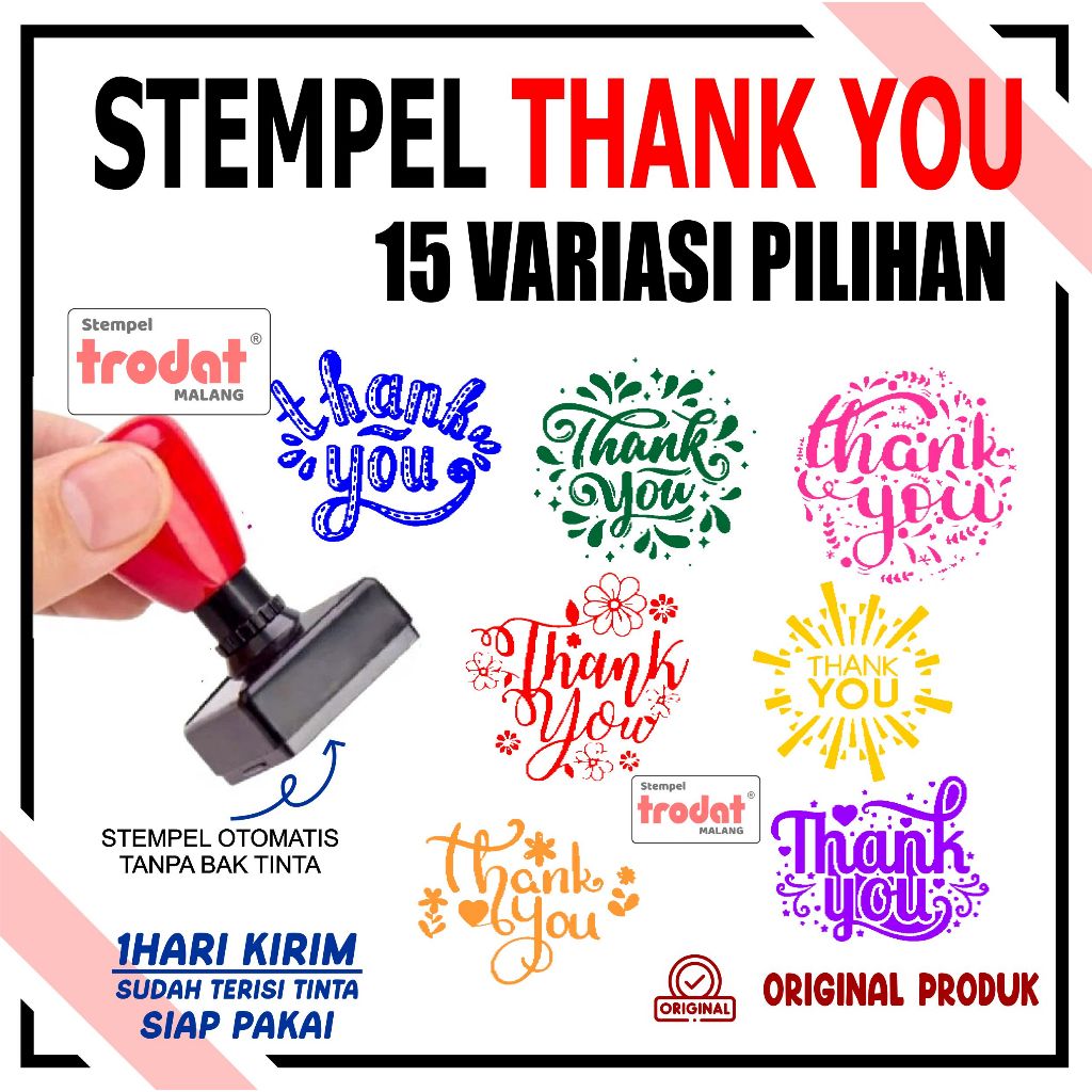 Jual (PROMO) STEMPEL THANK YOU, FLASH STAMP OTOMATIS, STEMPEL TERIMA ...