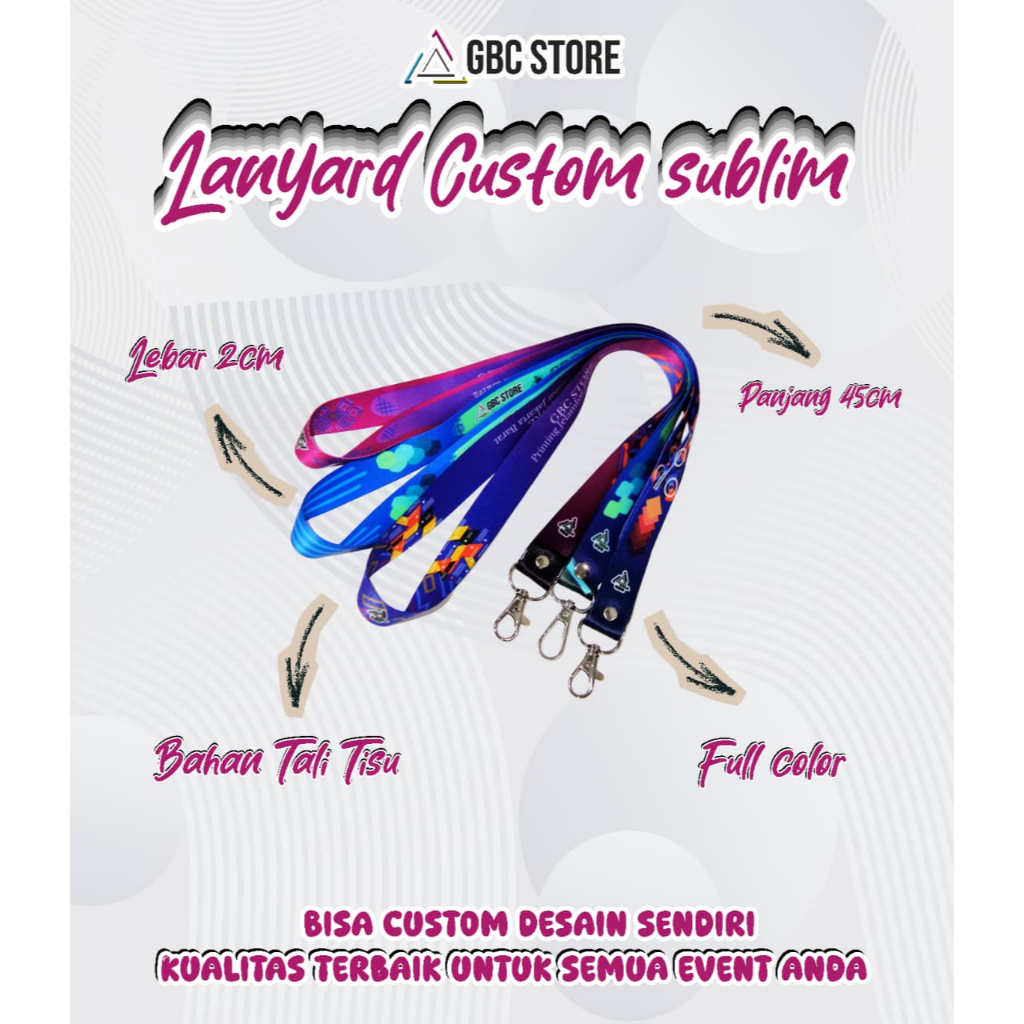 Jual Lanyard Custom 2 Sisi / Tali Lanyard / Lanyard Full Print ...