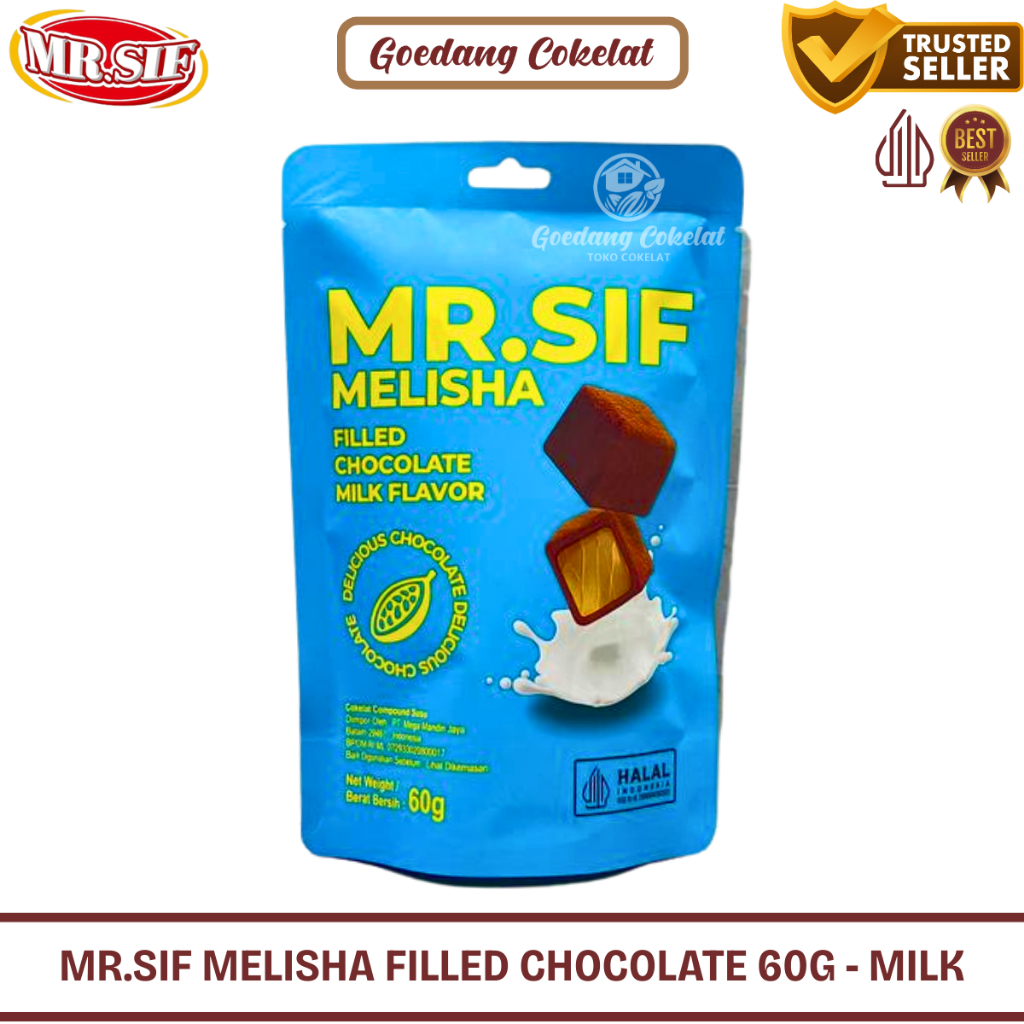 Jual MR. SIF Melisha Filled Chocolate Milk Dark Matcha 60g - Cokelat Isi Lumer Halal | Shopee ...
