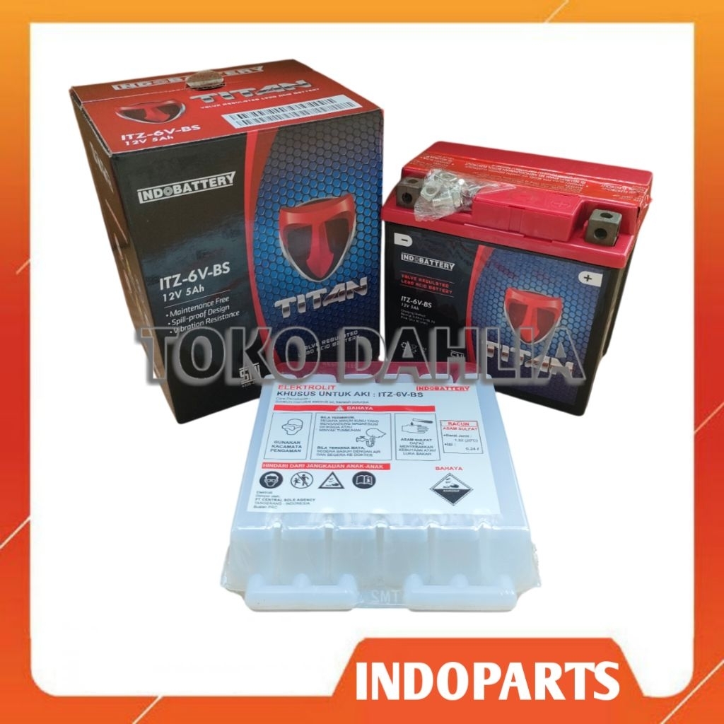 Jual Indoparts Indobattery Titan ITZ-6V-BS-T / Aki Semi Kering GTZ6V ...