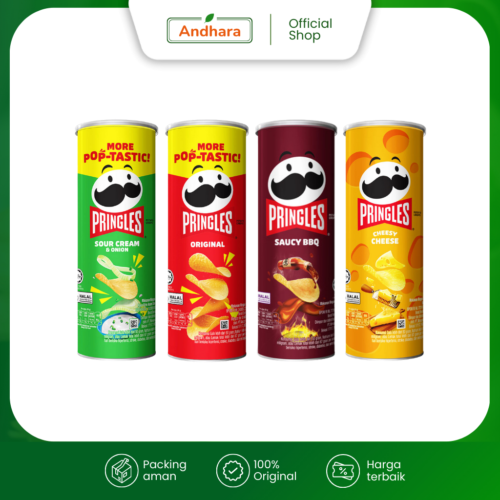 Jual Pringles Potato Chips Keripik Kentang 102gr - [Original / Sour ...