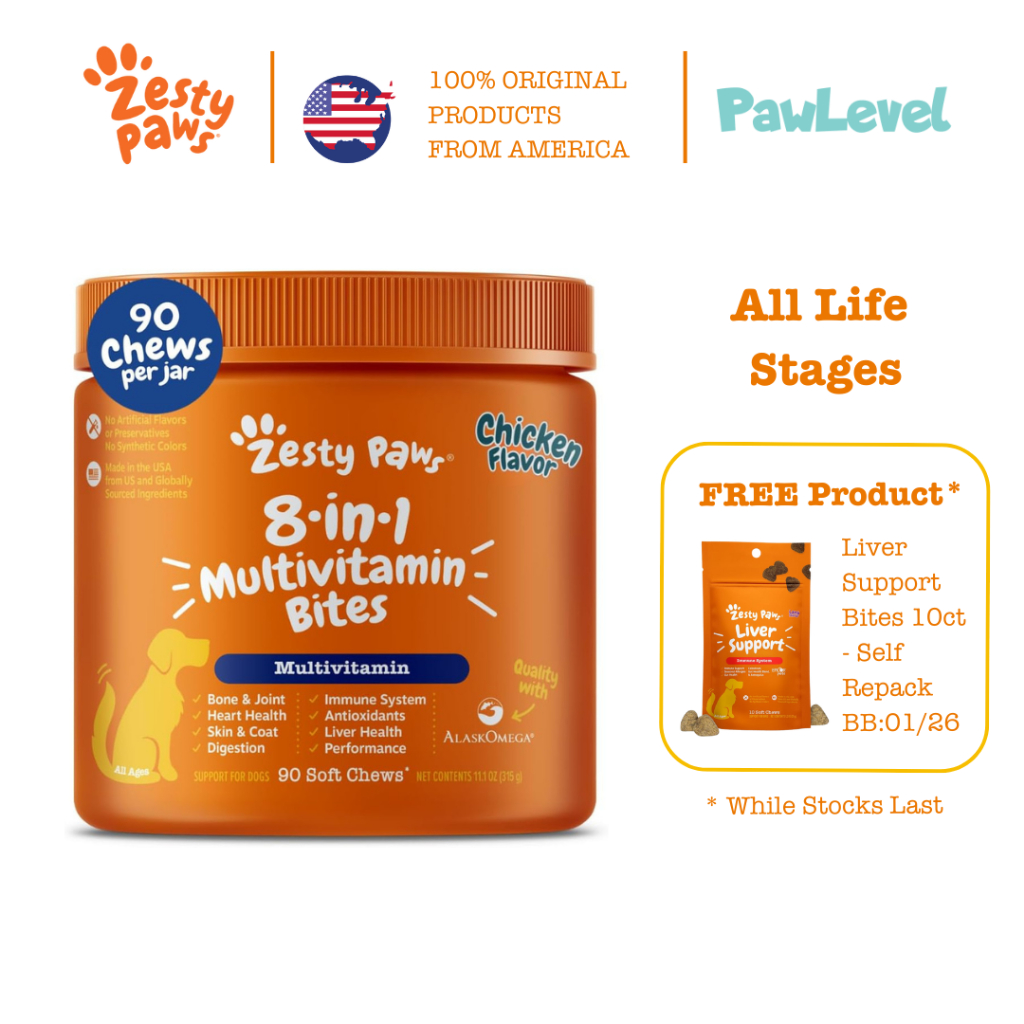 Jual Zesty Paws 8 in 1 Multivitamin Bites for Dogs , Multifunctional ...