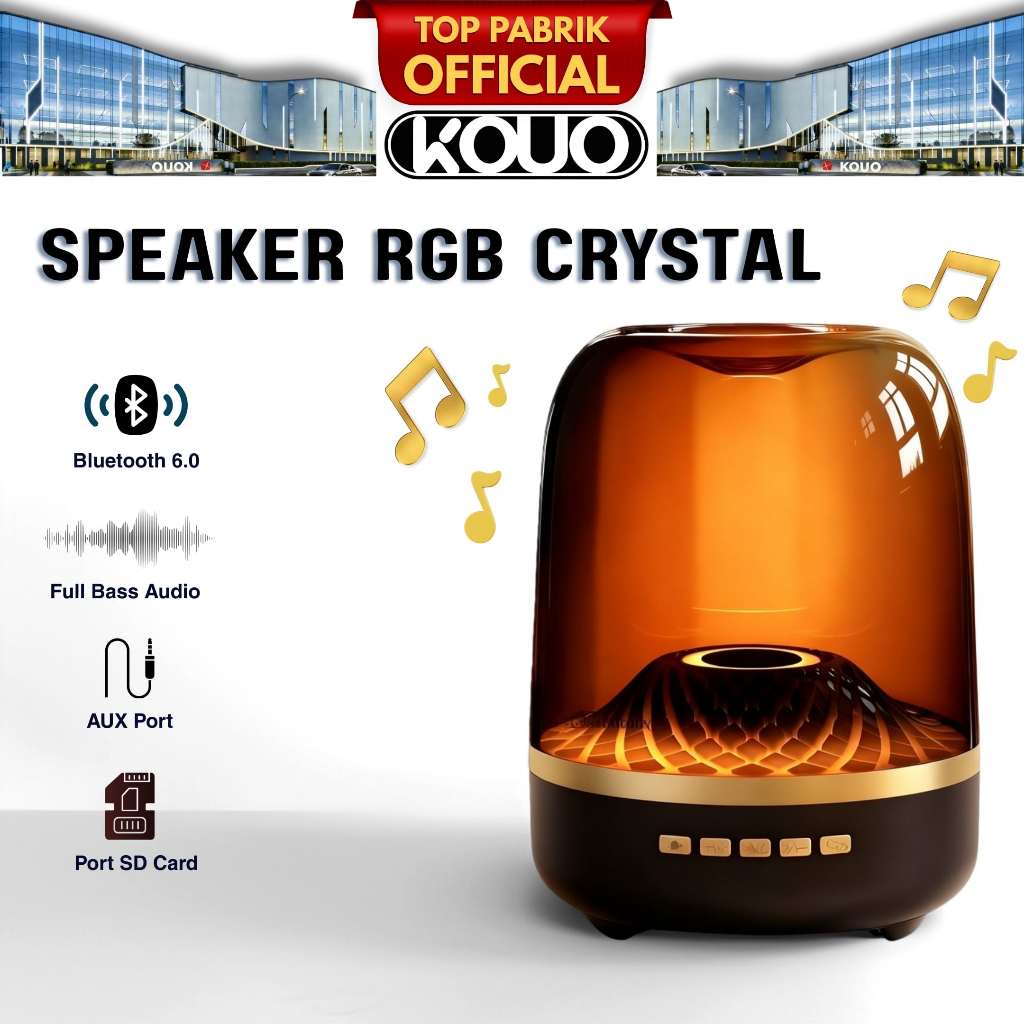 Jual KOUO Glass Speaker Mini Portable High Quality Audio + Dukungan ...