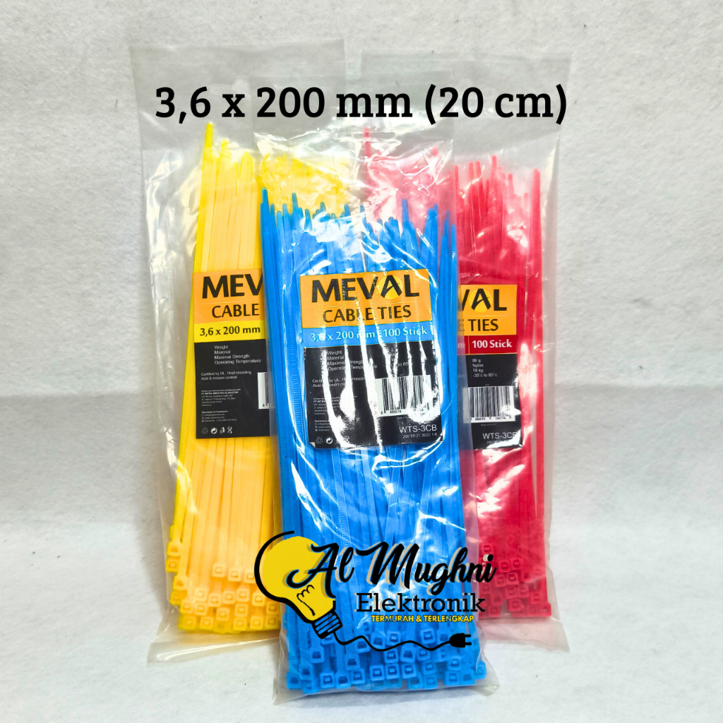 Jual Cable Ties / Kabel Ties Meval 3,6 x 200 mm (20 cm) Warna Merah ...