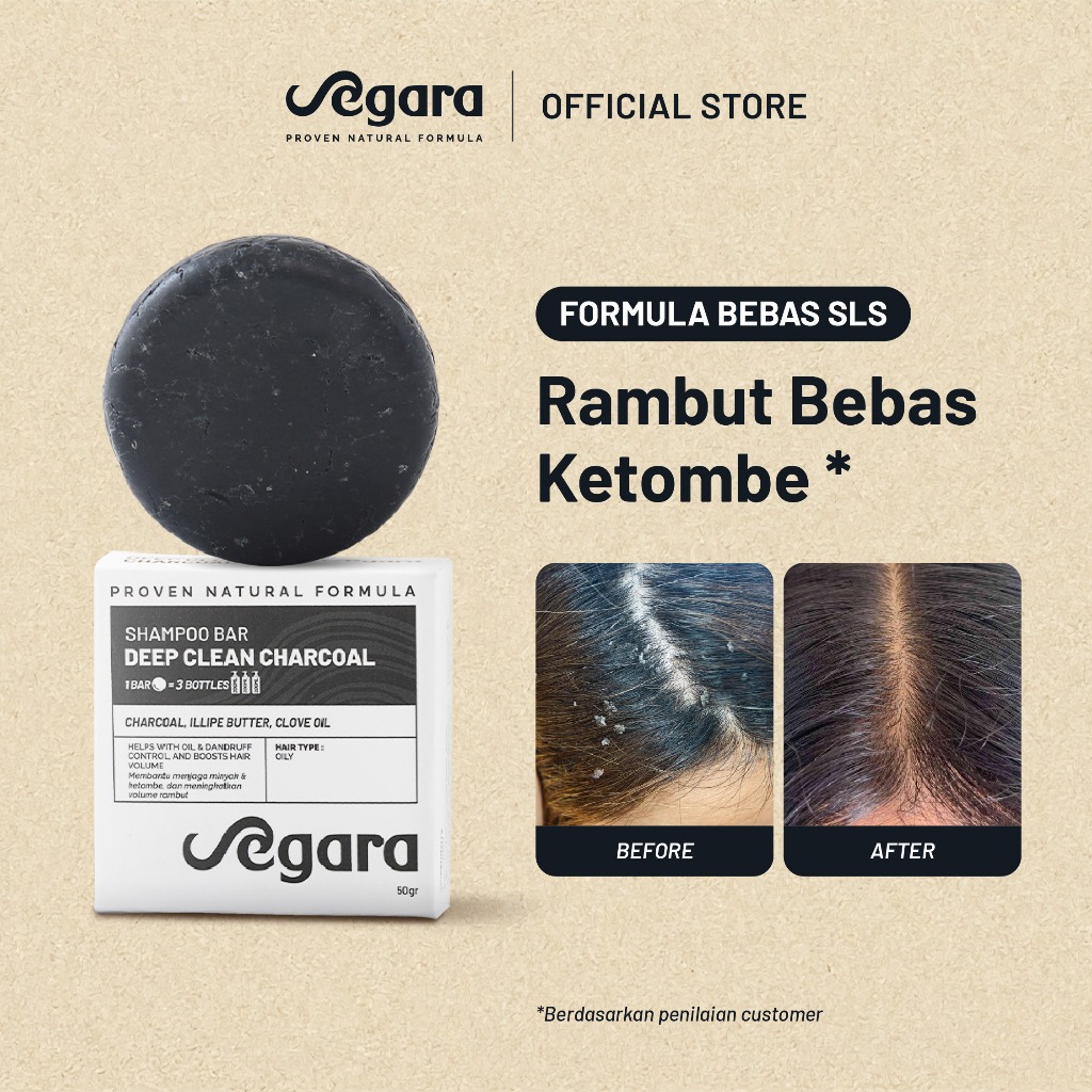 Jual Segara Naturals Deep Clean Charcoal Shampoo Bar Atasi Kepala Gatal ...