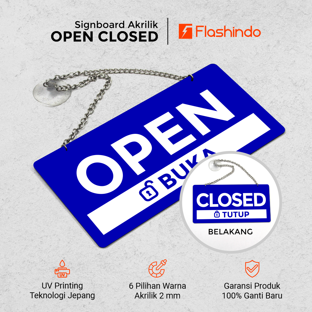 Jual Sign board Akriilik / Acrylic OPEN CLOSED Bolak Balik | Sign BUKA ...