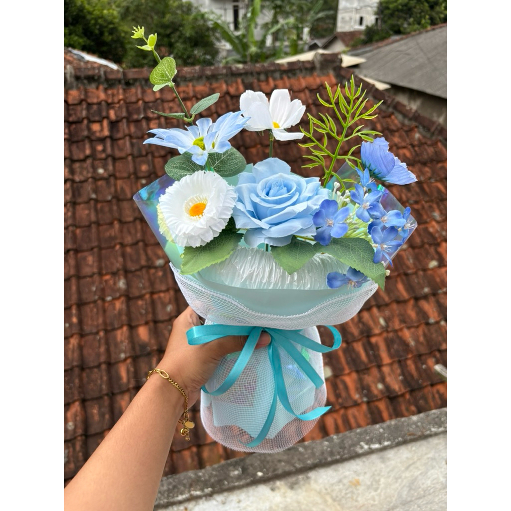 Jual korean round Bouquet /Buket Bunga Artificial murah | Shopee Indonesia