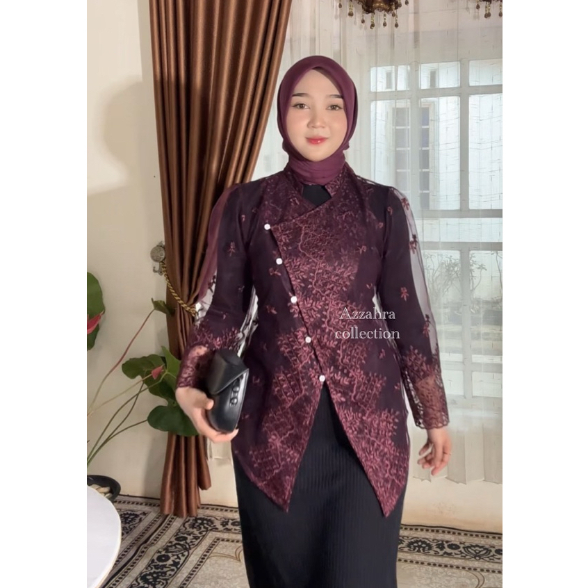 Jual Sakura outer brokat kebaya janggan pesta keondangan hari haraya ...