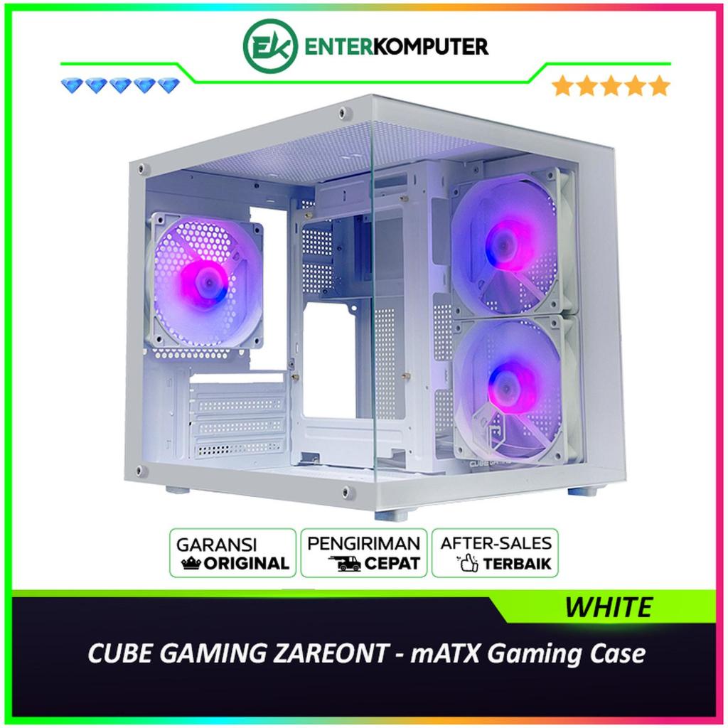 Jual CUBE GAMING ZAREONT WHITE - mATX Gaming Case - All White Inside ...