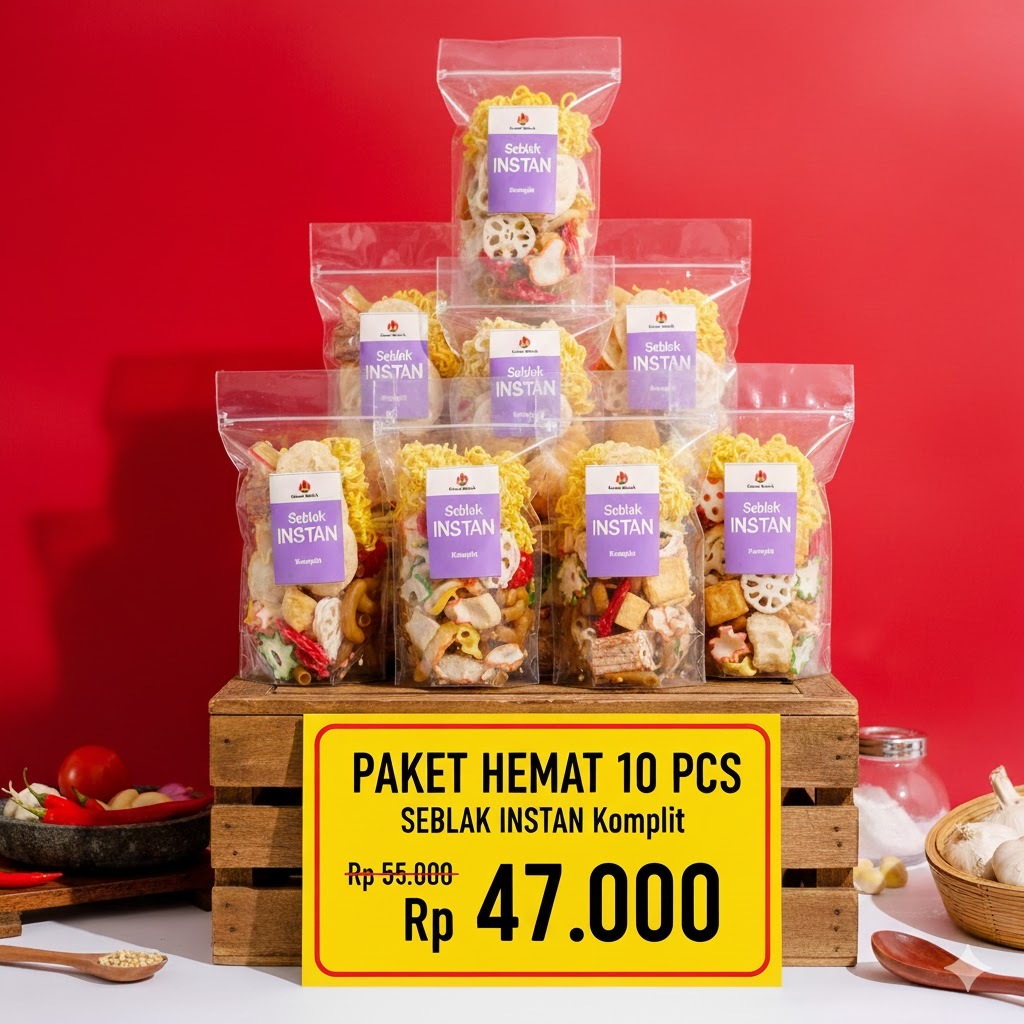 Jual PAKET HEMAT SEBLAK KOMPLIT 10 PCS | Shopee Indonesia