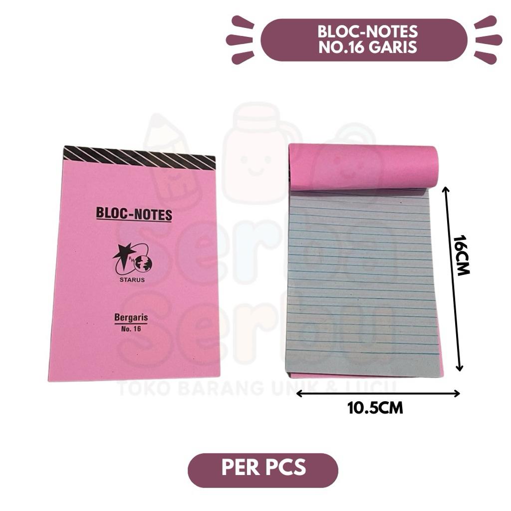 Jual Bloc Notes Garis No.16 | Buku Catatan Bergaris 10,5 x 16 cm Per ...