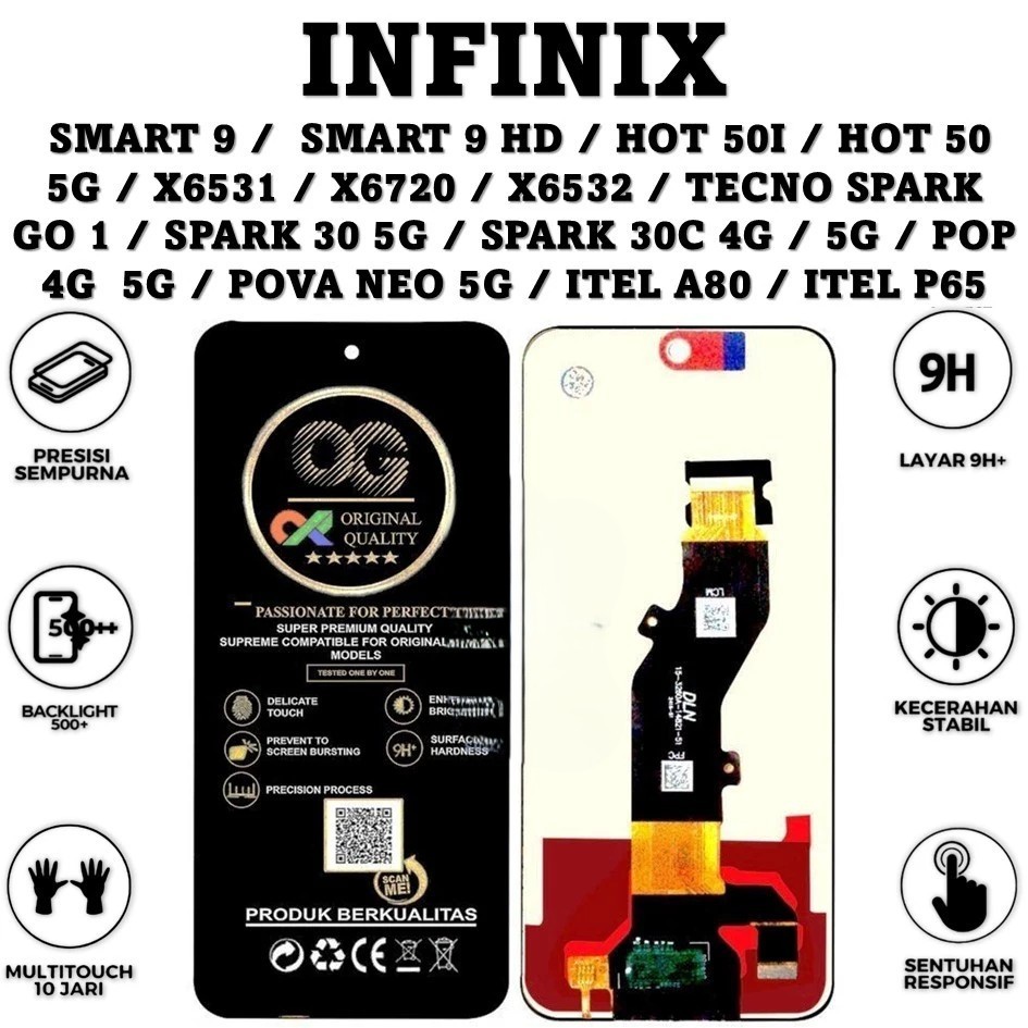 Jual OG LCD INFINIX SMART 9 X6532 HOT 50i X6531 HOT 50 5G X6720 ...