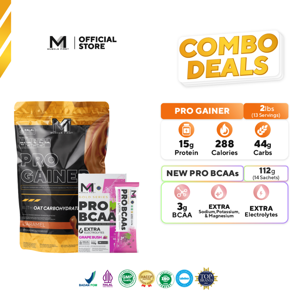 Jual [BUNDLE] MUSCLE FIRST Pro Gainer 2lbs + Pro BCAA 14 Sachets ...