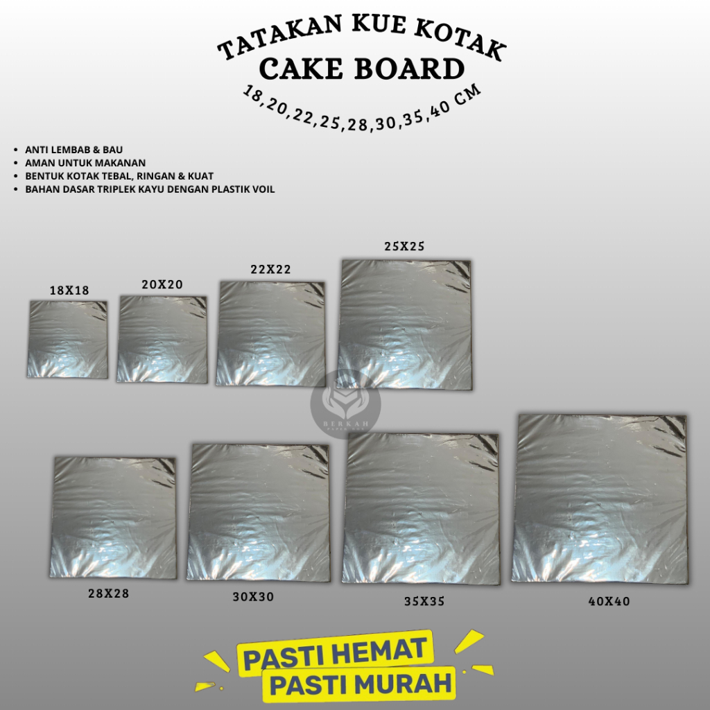 Jual Tatakan Kue Cake Board semua ukuran 18, 20, 22,25,28,30,35,40 (Isi ...