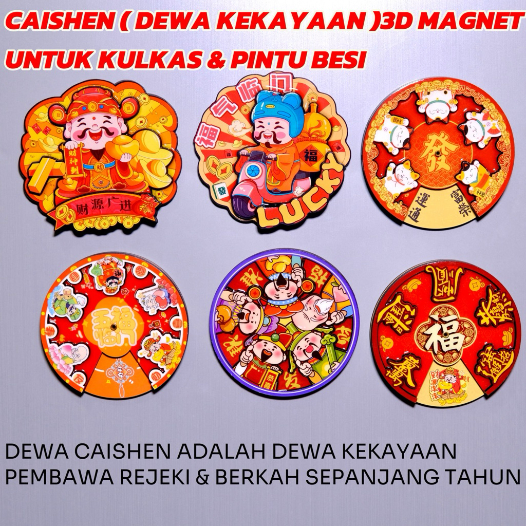 Jual [BUY 1 GET 1] IMLEK CNY 2026 Tahun Shio Kuda Dewa Uang Tempelan 3D ...