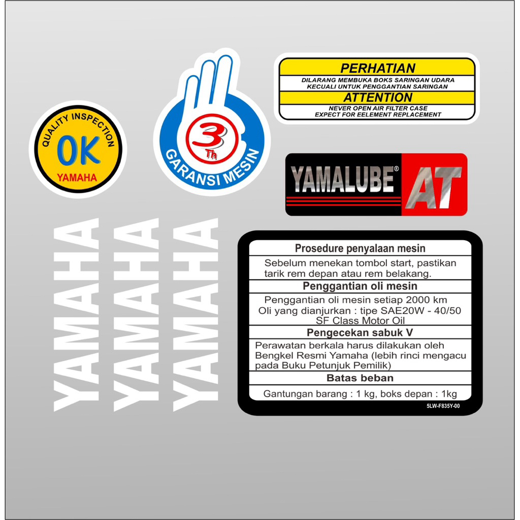 Jual STIKER PERHATIAN MIO DETAILS 1 PAKET LENGKAP MIO STICKER PELENGKAP ...