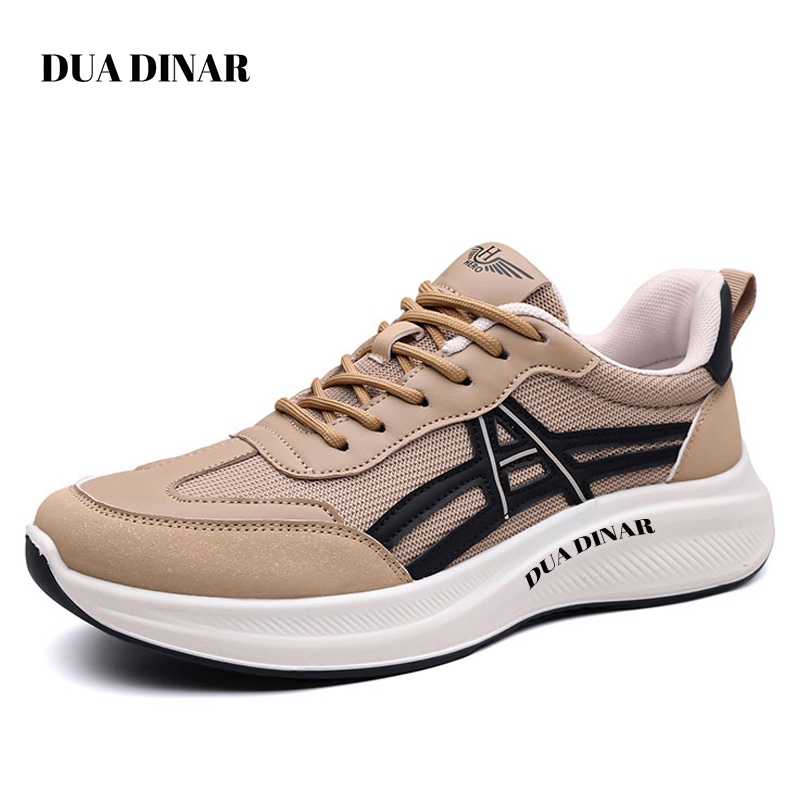 Jual DUA DINAR Sepatu Kets Pria Dasar - Sneakers Kasual Warna Netral ...