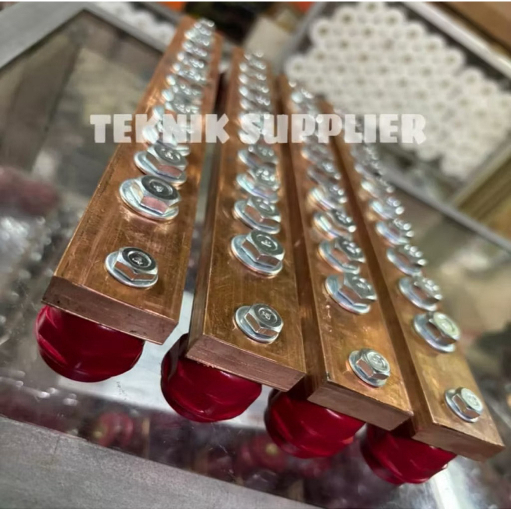 Jual busbar tembaga 10mm x 30mm x 600mm 16baut m8 komplit tinggal pakai ...