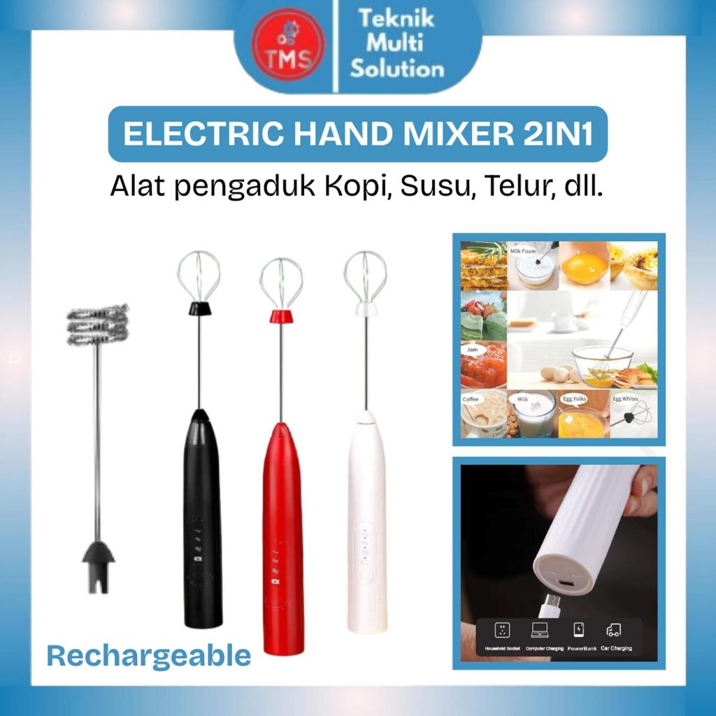 Jual TMS - Electric Hand Mixer 2in1 Rechargeable Portable Alat Pengaduk ...
