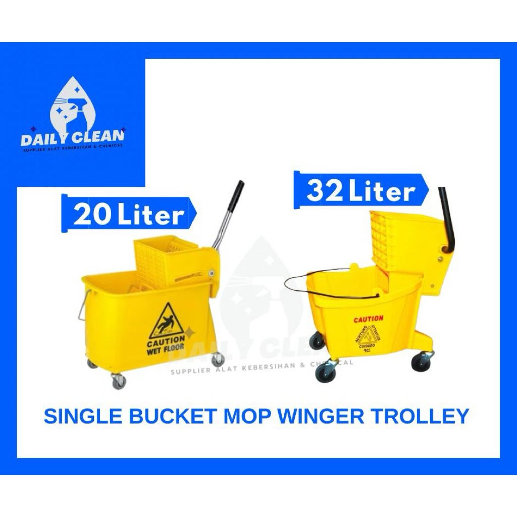 Jual Single Bucket Mop Winger Trolley Sidepress 20L 32L / Alat Peras ...