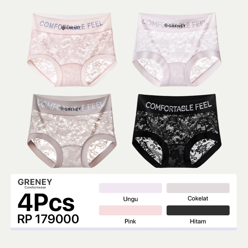 Jual GRENEY-4Pcs CD Renda Pinggang Karet Huruf-Renda CD Fashion ...