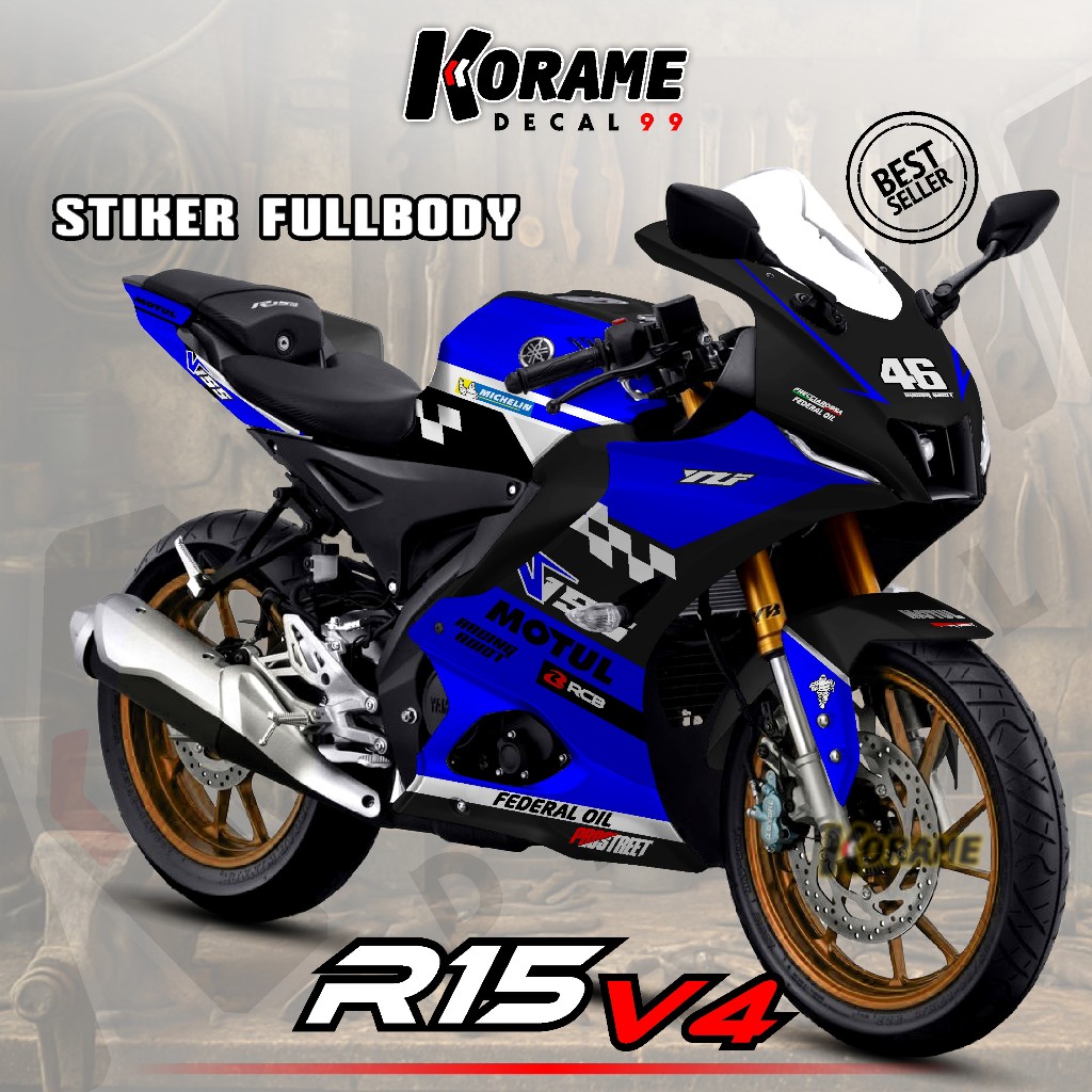 Jual Decal Sticker R15 V4 // Stiker Yamaha R15 V4 Full body MOTL Racing ...