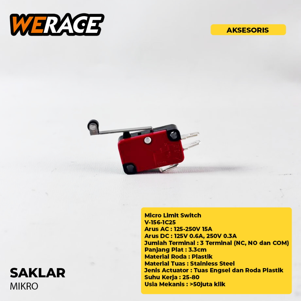 Jual WERACE Micro Switch Saklar Limit Mikro Tuas Gagang Stainless Roda ...