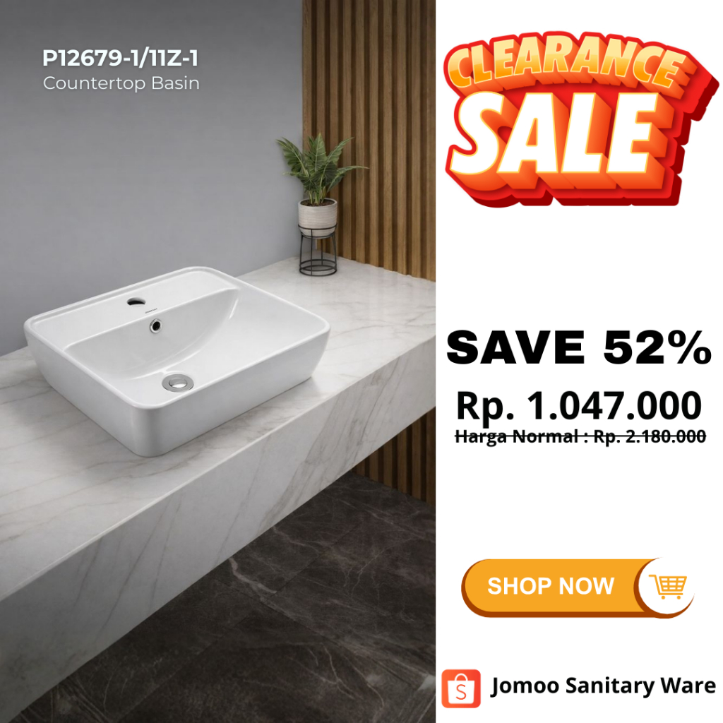 Jual JOMOO Wastafel Kamar Mandi Dengan Lubang Overflow Countertop Basin ...