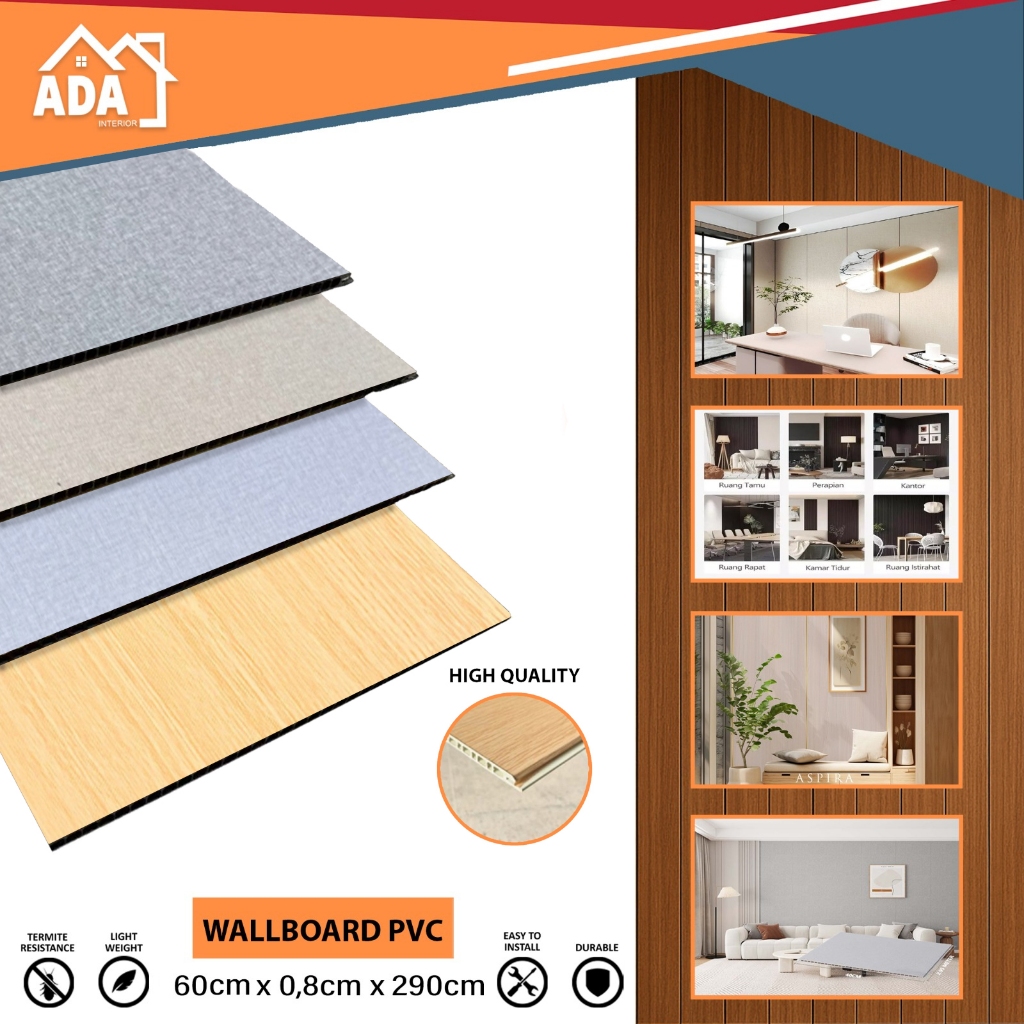Jual Wallboard PVC Panel Dekorasi Dinding Premium Ukuran 2,90 Meter ...