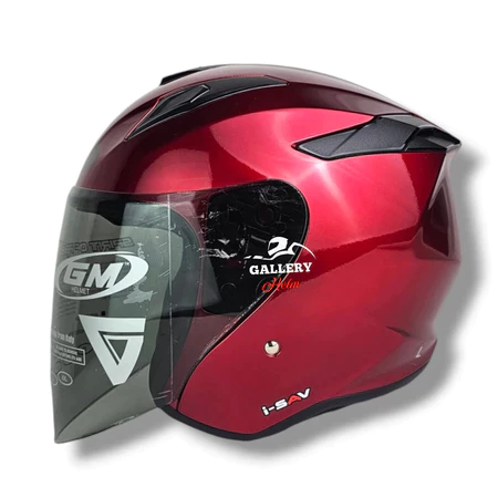 Jual Helm Gm King Fighter Solid Royal Red-Helm Half Face Sni | Shopee ...