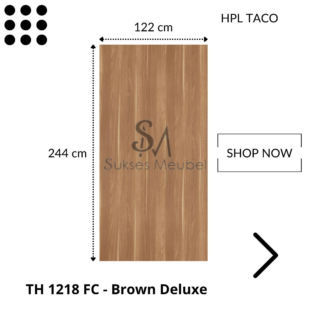 Jual Taco HPL Woodgrain TH 1218 FC - Brown Deluxe | Per 1 Lembar Ukuran ...
